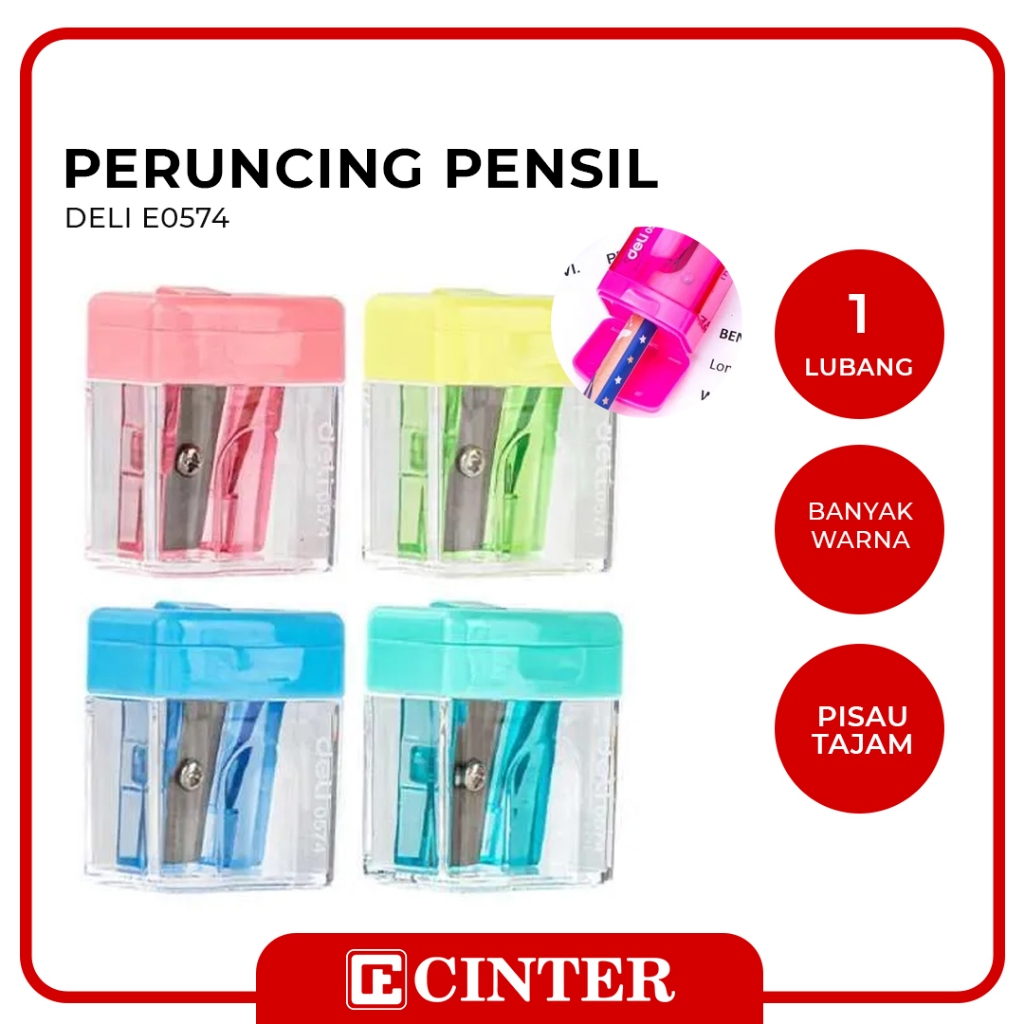 Jual DELI - PERUNCING / SHARPENER / PERAUT MINI 1 HOLE E0574 | Shopee ...