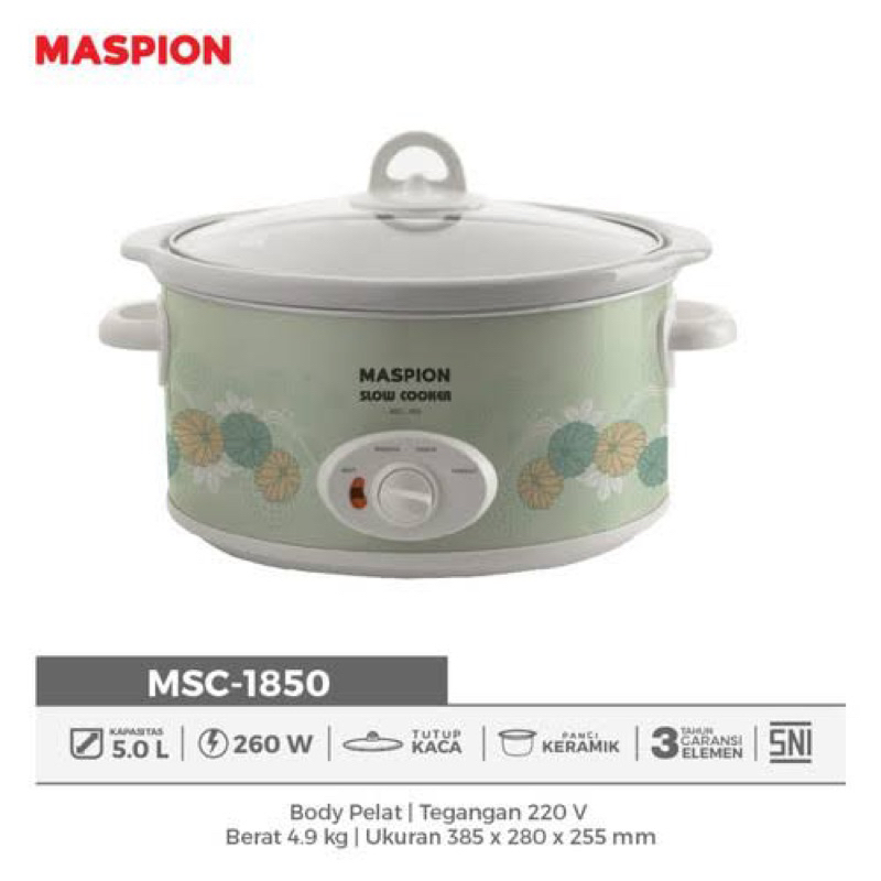Jual Maspion Slow Cooker Pemasak Lambat 5 Liter MSC-1850 Maspion Slow ...
