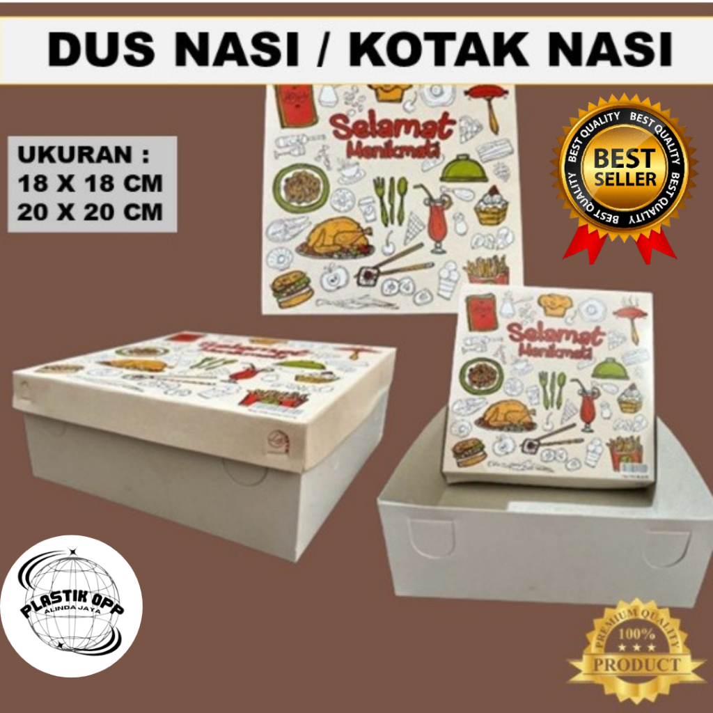Jual Ecer_Dus Kardus Box Nasi Catering 18x18 20x20 / Dus Box Besek ...