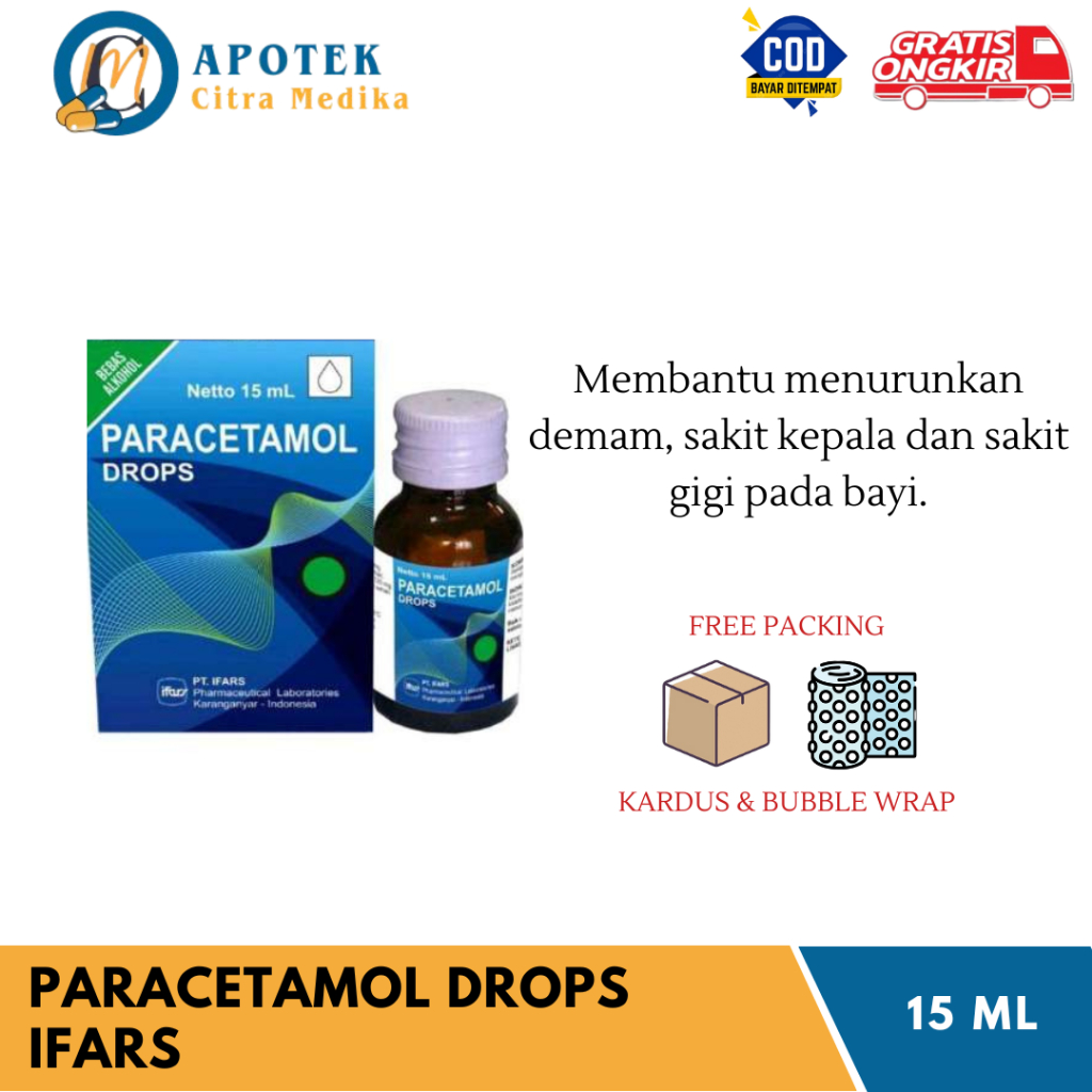Jual Paracetamol 𝐃𝐫𝐨𝐩𝐬 𝟏𝟓𝐌𝐋 𝐈𝐅𝐀𝐑𝐒 - Meredakan Demam, Sakti Kepala dan ...