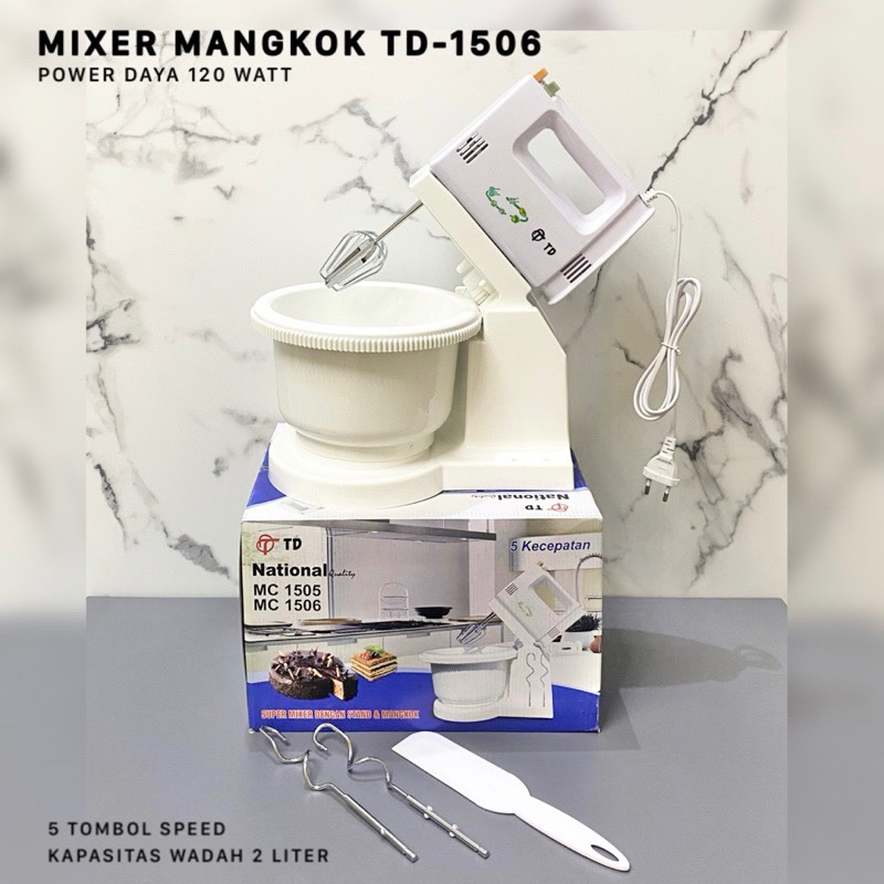 Jual Stand Mixer Com TD National MC-1506 Pengaduk Adonan Mixer Duduk | Shopee Indonesia