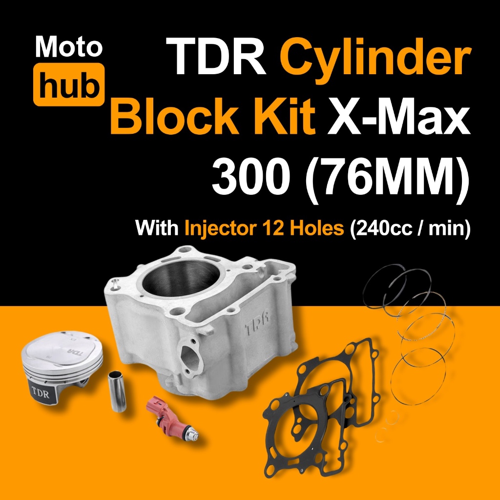 Jual BLOK BLOCK BORE UP KIT TDR RACING CERAMIC CYLINDER XMAX 300 (76MM ...