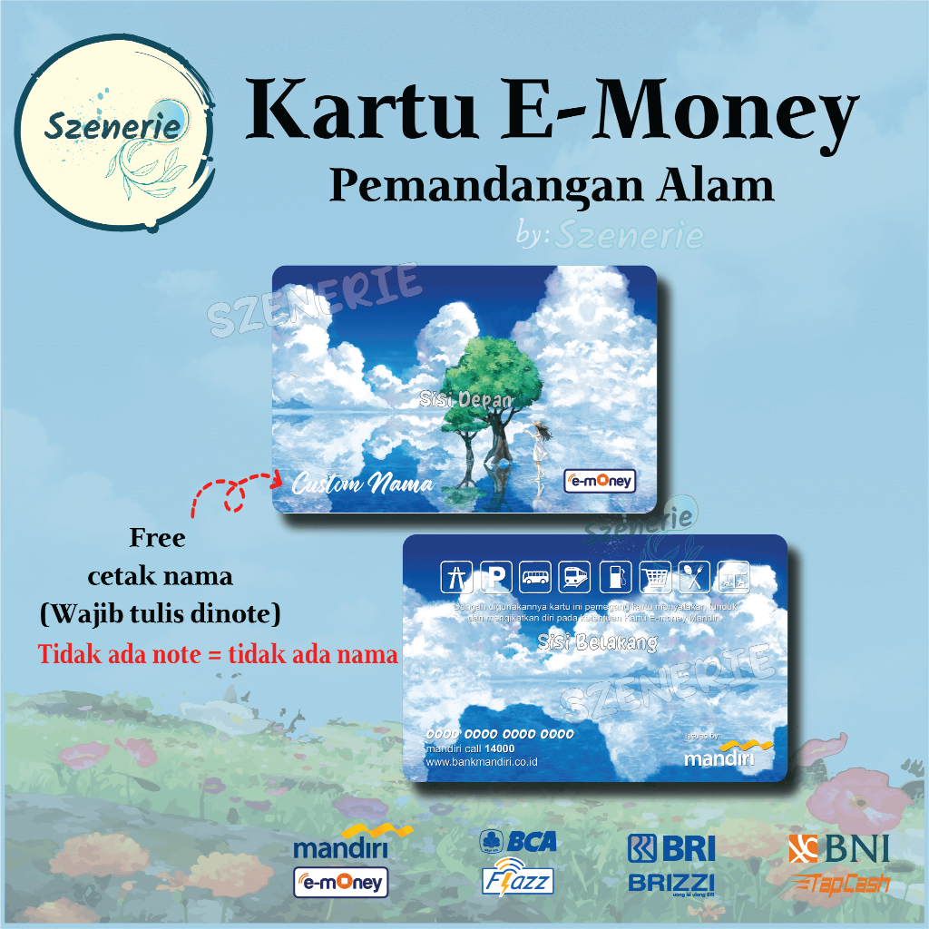 Jual Emoney Lukisan Ghibli Scenery Pemandangan Alam Flazz gen 2 Kartu E ...