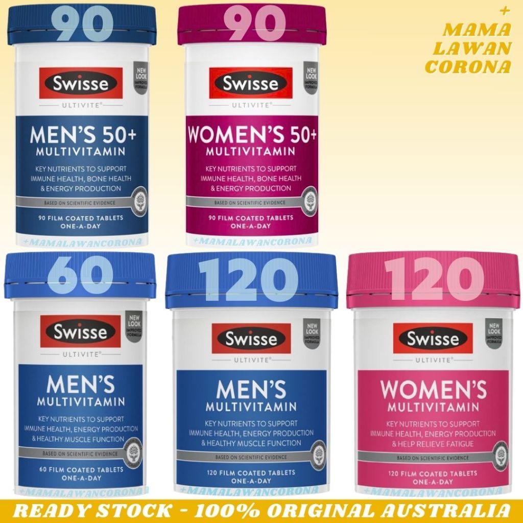 Jual Swisse Men Men's Ultivite Multivitamin 120 Tablets Women's Women Multi 60 Tablet Centrum ...