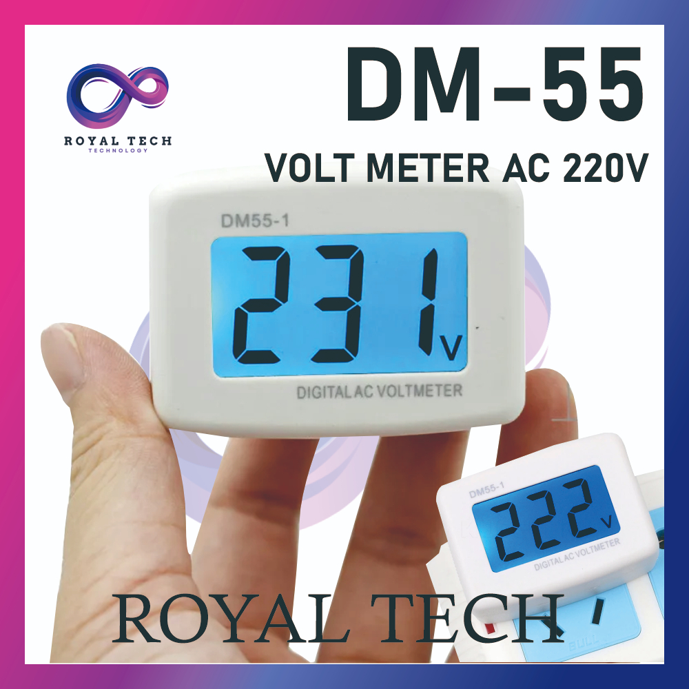 Jual DM55-1 Digital Voltmeter AC 220V Stop Kontak Steaker Volt Meter ...