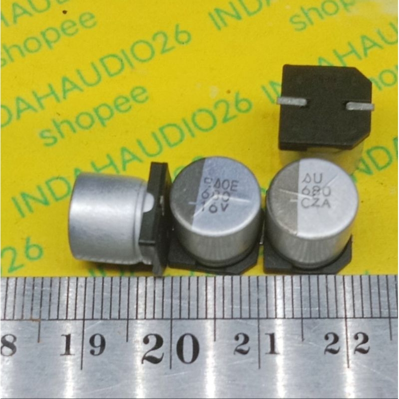 Jual d10x10mm 680uf C 16v elko smd kapasitor 680 uf elco solid ...