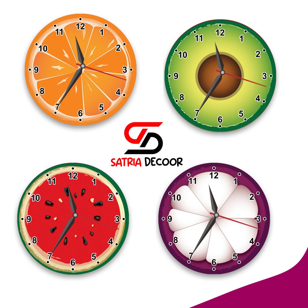 Jual Jam Dinding Bulat Buah Buahan Lucu dan Unik | Shopee Indonesia