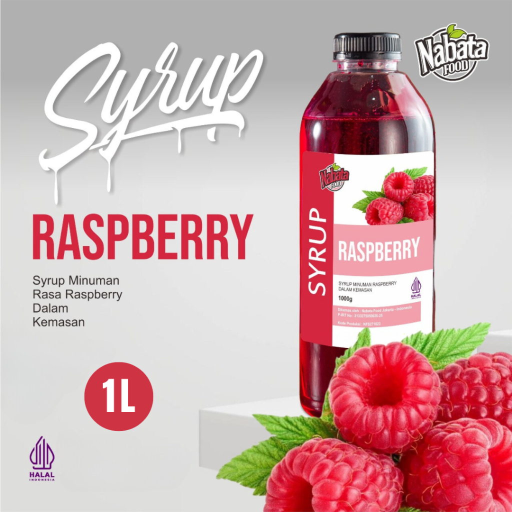 Jual Sirup Raspberry 1 Liter Nabata Food | Raspberry Syrup 1000ml ...
