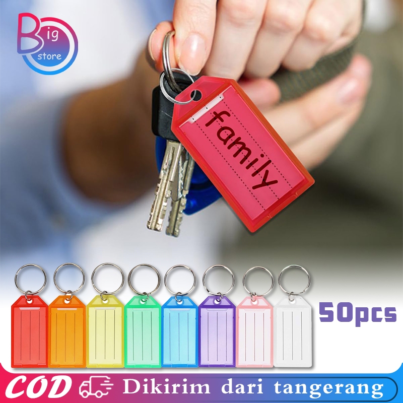 Jual Isi 50pcs Gantungan Kunci Label Serbaguna Tag Keychain Warna Warni ...