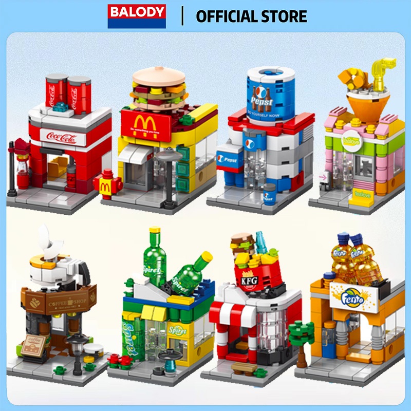 Jual BALODY Block DIY Mini Street Mainan Bangunan Balok Susun Bricks ...