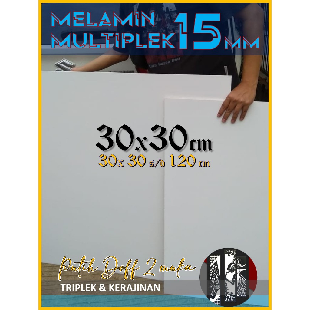Jual Triplek Melamin 15mm 2 Muka 30 x (30 s/d 120 cm) Triplek Putih ...