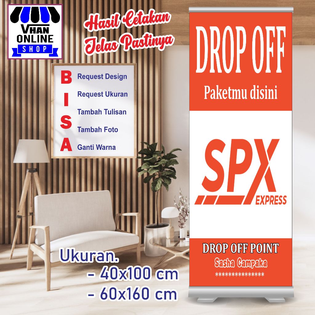 Jual Custom MMT Spanduk Banner Ekspedisi SPX atau Shopee Express ...