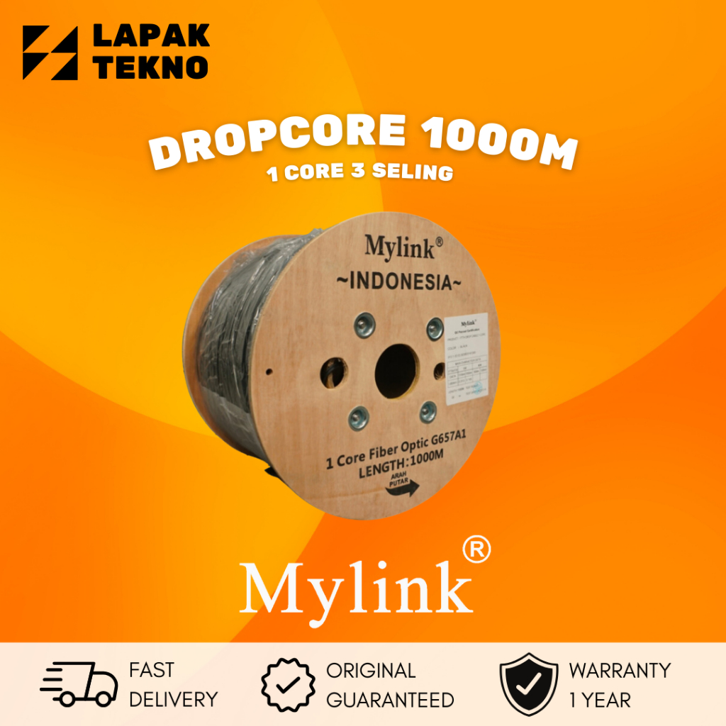 Jual MYLINK KABEL FTTH Dropcore 1 Core 3 Seling 1000Meter Fiber Optic ...