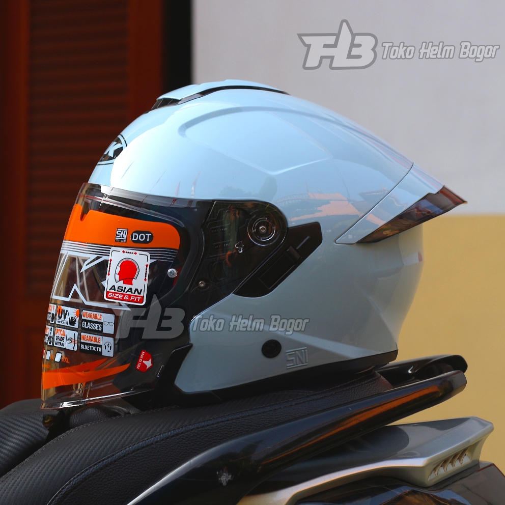 Jual HELM INK TERRA 2 SOLID STEEL BLUE DOUBLE VISOR | Shopee Indonesia