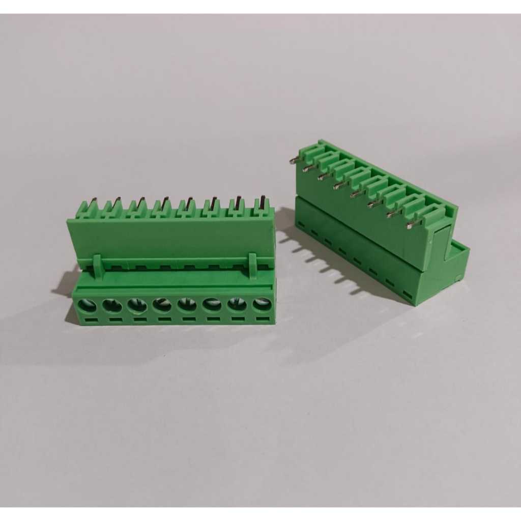 Jual Terminal blok 8 pin 5.08 mm plugable connector konektor hijau Siku ...