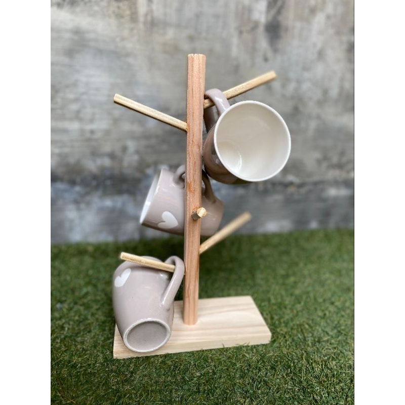 Jual Tempat cangkir / Rak gelas Cangkir /rak gelas susun / rak kayu ...
