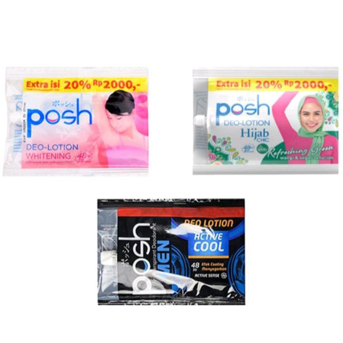 Jual POSH DEO LOTION 11gr SACHET RENCENG WHITENING SASET PERAWATAN ...