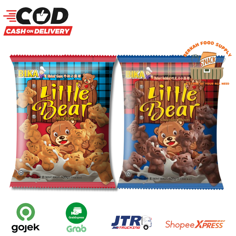 Jual [ BERKAH ] Bika Little Bear 100g Biscuit Bentuk Beruang Chocolate ...