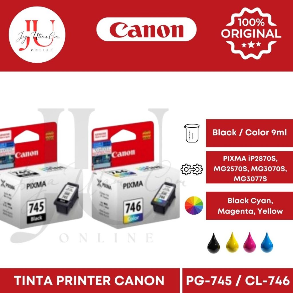 Jual Tinta Canon PG 745 Black / CL 746 Color Tinta Original | Shopee ...