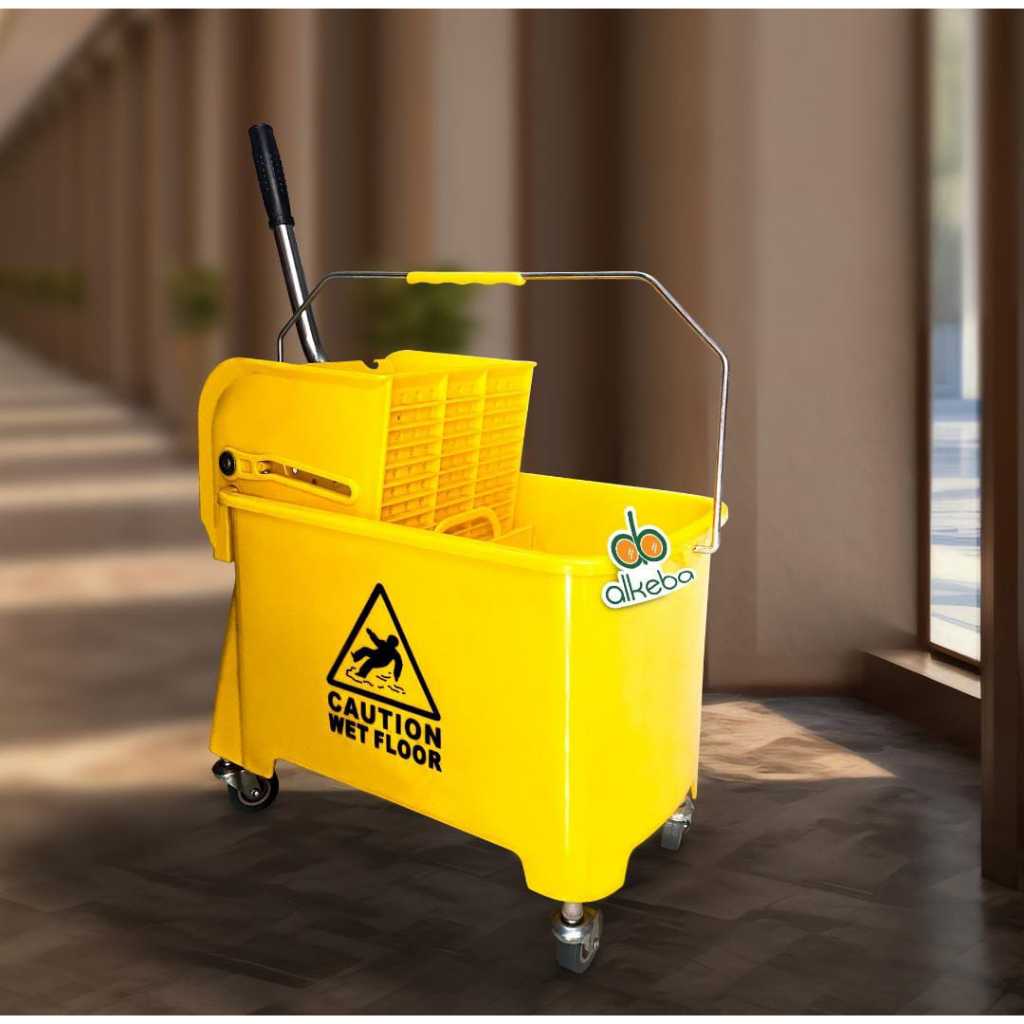 Jual Single Bucket 20 Liter Wringer Trolley Side Press cleaning MURAH ...