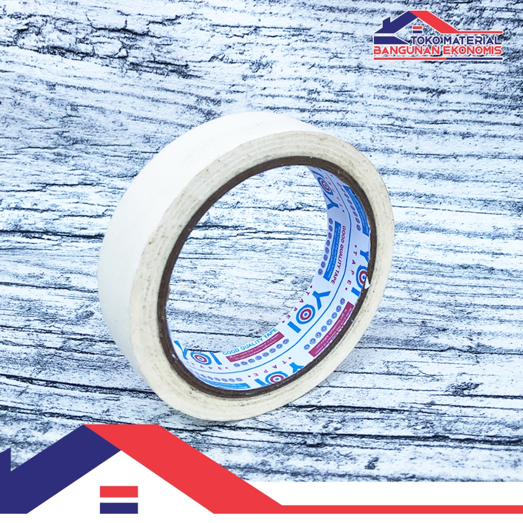 Jual Lakban Isolasi Kertas Putih Masking Tape 24mm 18m | Shopee Indonesia