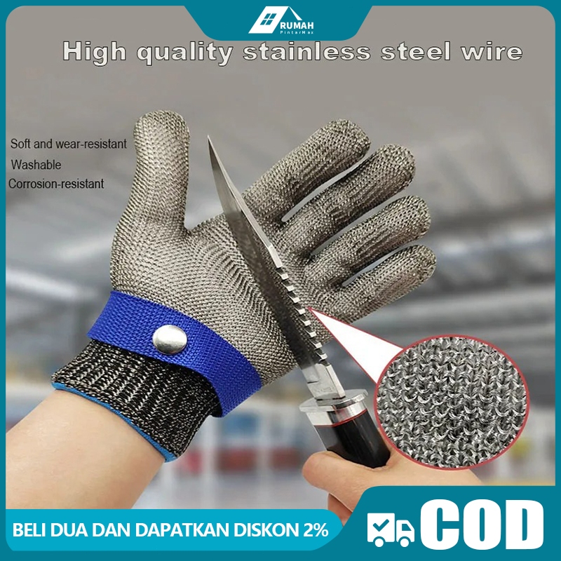 Jual Sarung Tangan Besi Baja Kawat Anti Pisau Senjata Tajam Utk ...