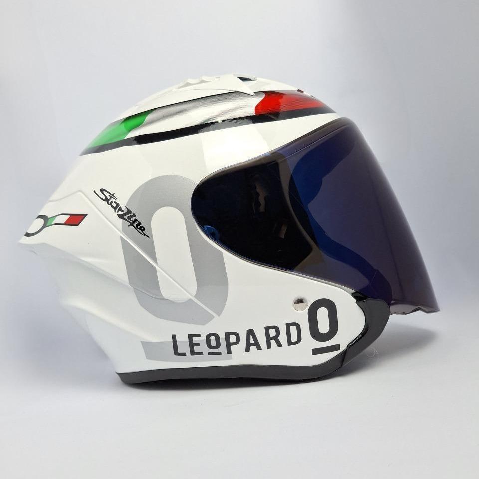 Jual HELM HALFACE HAKAI LEOPARD VISOR BLUE SILVER CLER SMOKE UNTUK PRIA ...