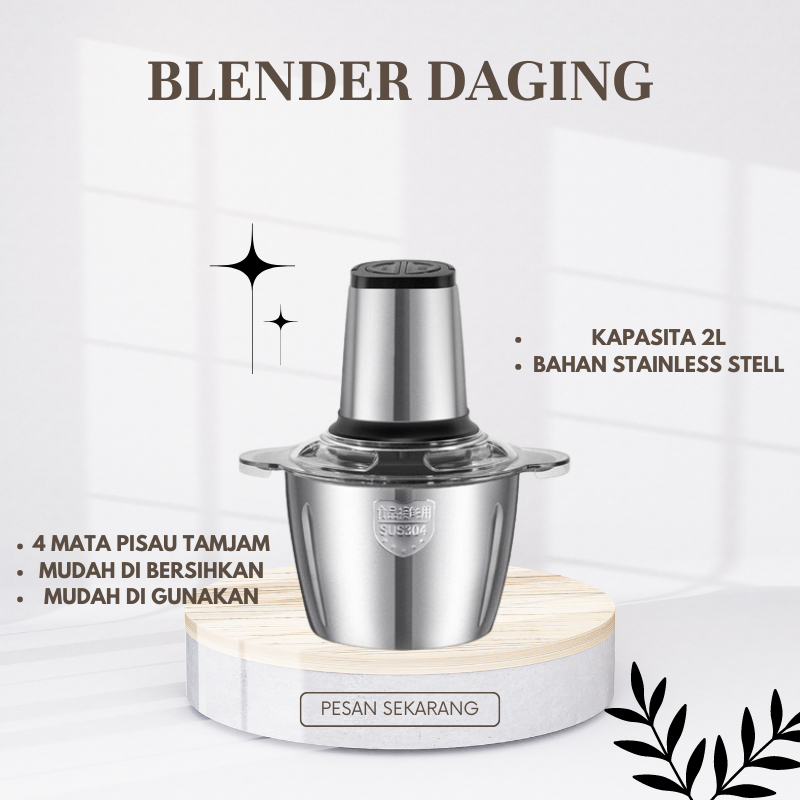Jual Blender Chopper Blender Daging Stainless Coper Penggiling Daging ...