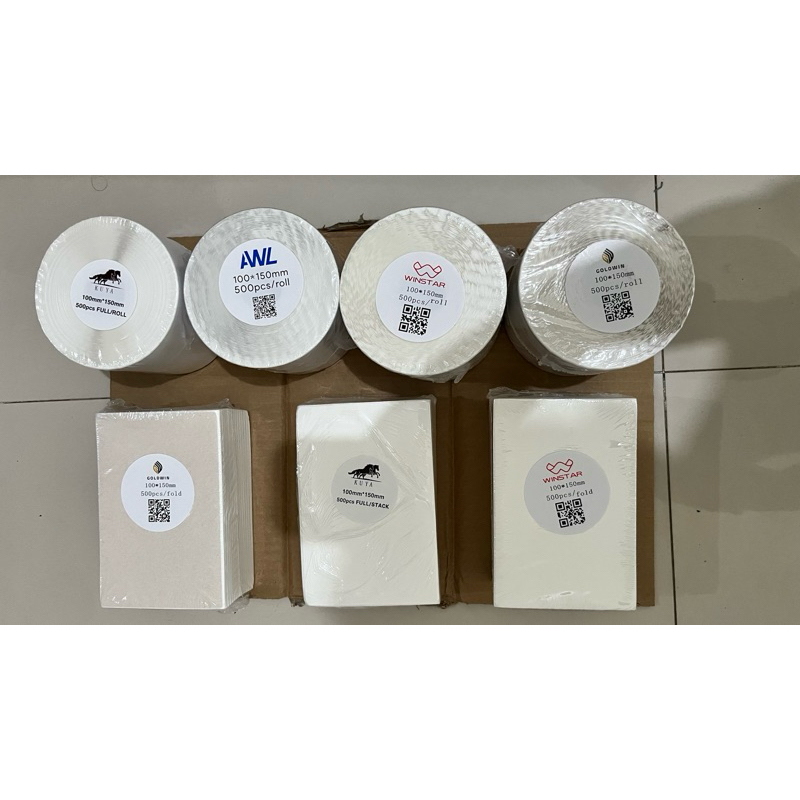 Jual 1 DUS LABEL STICKER THERMAL 100 X 150 BARCODE 100X150 UKURAN A6 ...