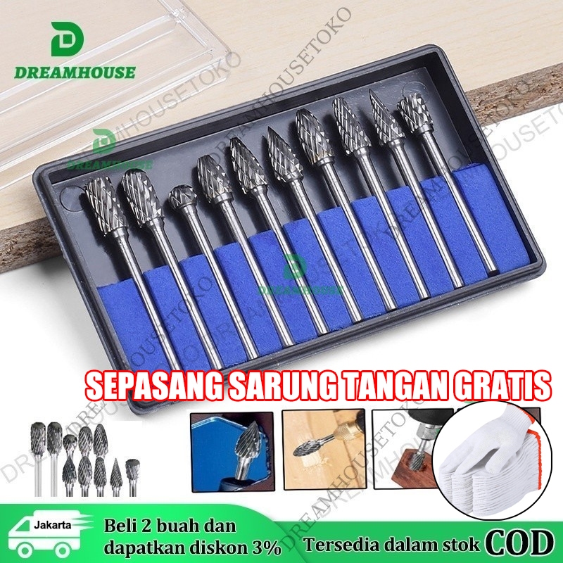 Jual MATA BOR TUNER CUNER PORTING SET ISI 10PCS+Gratis sarung tangan ...