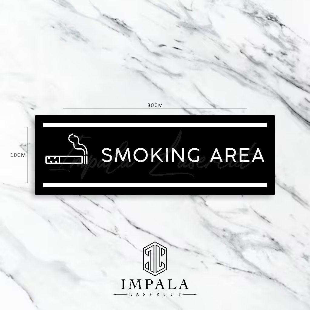 Jual Sign Papan Tanda Akrilik Smoking Area Laser Cut Modern Label Sign ...