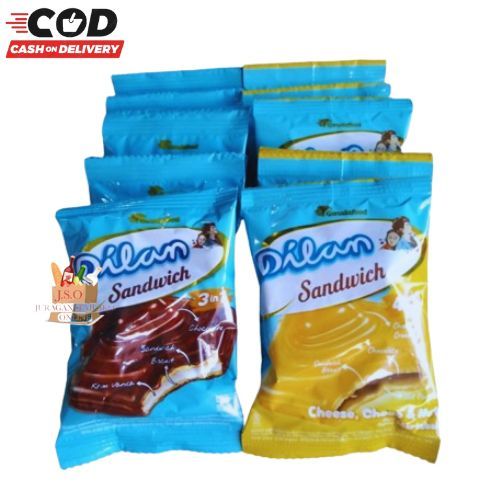 Jual (JSO) Dilan Sandwich Biskuit 3 in 1 Cream Vanila Coklat 10 bks x ...