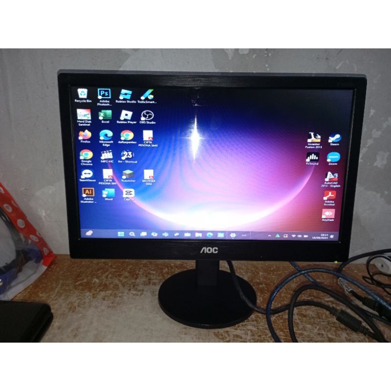 Jual Monitor LED AOC 16 inch wide screen power dari port USB | Shopee ...