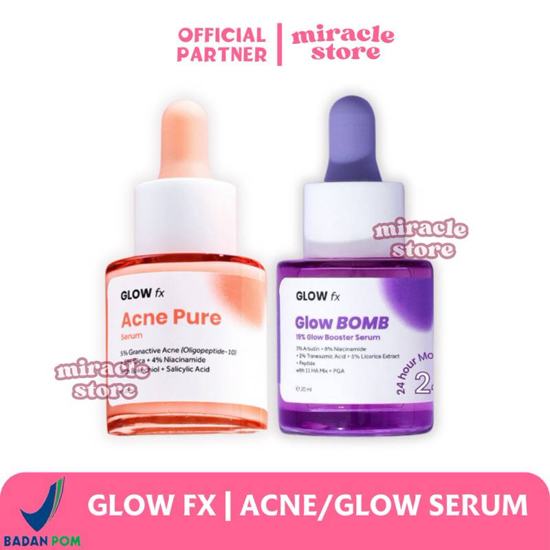 Jual [MIRACLE STORE] GLOW FX Glow Bomb Serum - Serum Glowing & Bekas Jerawat 19% Brightening ...