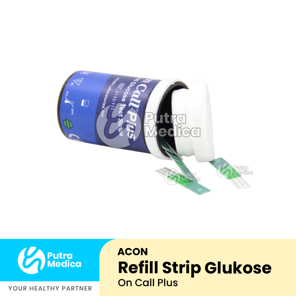 Jual Acon On Call Plus Strip Glucose Botol isi 25 / Refill Stik Gula ...