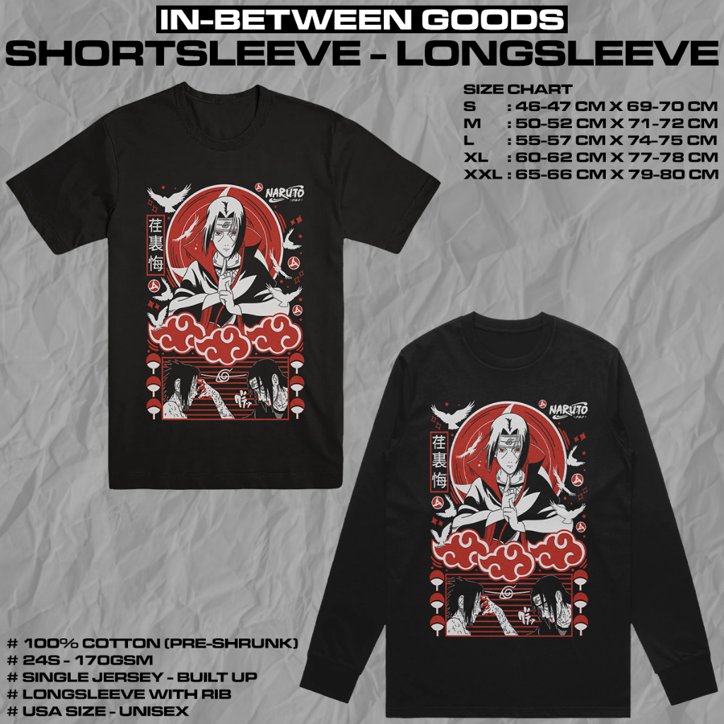 Jual NARUTO: SHIPPUDEN - ITACHI UCHIHA | T-SHIRT | LONGSLEEVE | ANIME ...
