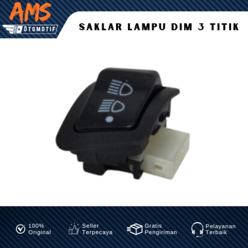 Jual TOMBOL SAKLAR DIM ON OFF MOTOR 3 TITIK UNTUK MATIKAN LAMPU MOTOR ...