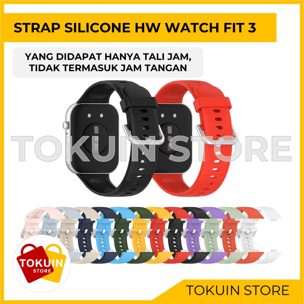 Jual Tali Strap Silikon Jam Gelang Silicone Rubber Band Strap Tali Pengganti Huawei Watch Fit 3 ...