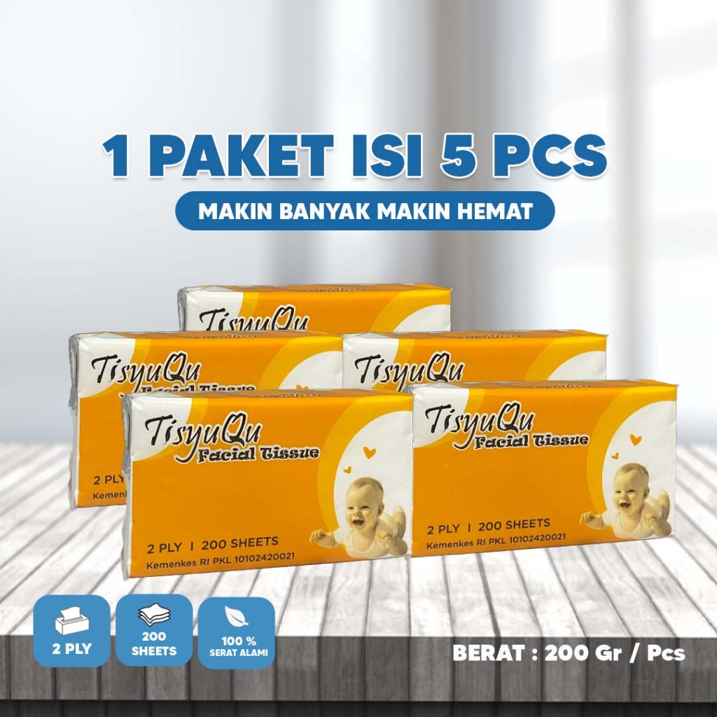 Jual Paket 5 Pcs Tissue Facial 200 Sheet 2 Ply Tissue Wajah | Shopee ...