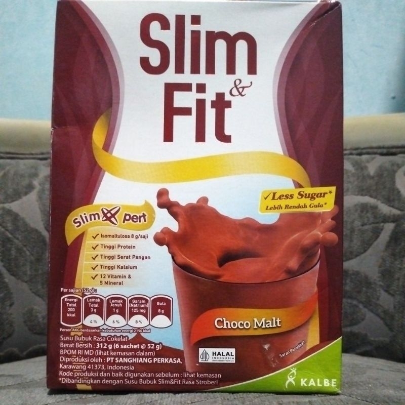 Jual Slim & fit susu diet rasa choco Malt Less sugar (52g isi 6 sachet ...