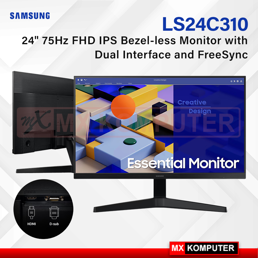 Jual Monitor Samsung 24 inch S24C310 24" LS24C310 IPS 75Hz HDMI ...