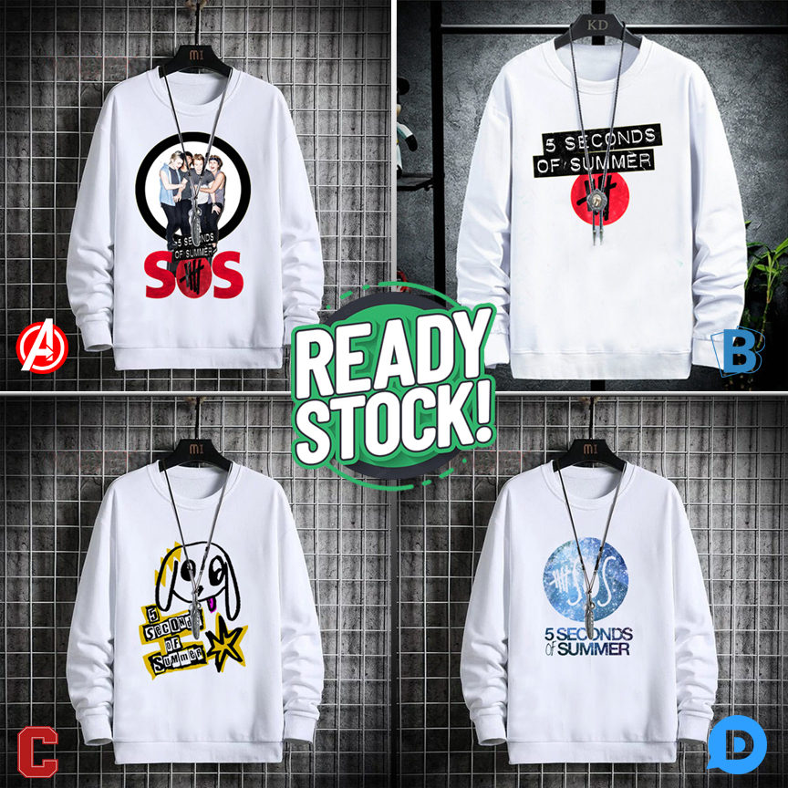 Jual Sweater 5 SOS - Five Seconds of Summer Crewneck Bahan Cotton ...
