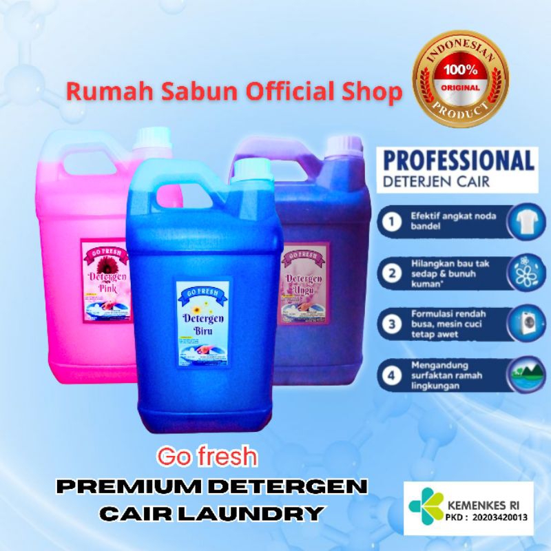 Jual GO FRESH PREMIUM Detergen laundry kemasan 5 liter. 3 varian | Shopee Indonesia
