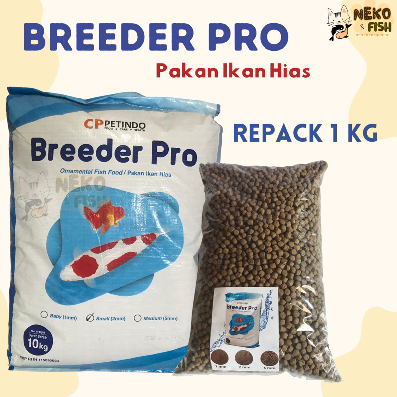 Jual Breeder Pro Fish Food REPACK 1 kg 2mm 5 mm Pakan Ikan Koi Ikan ...