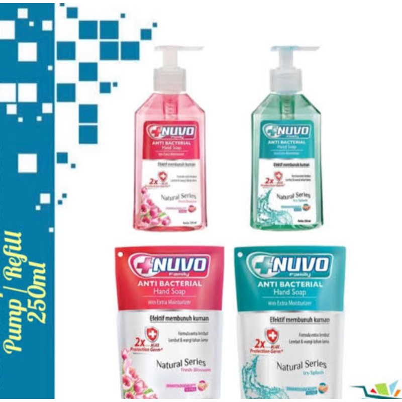 Jual Nuvo Hand Wash Sabun Cuci Tangan Botol Pump 250ML & Refill ...