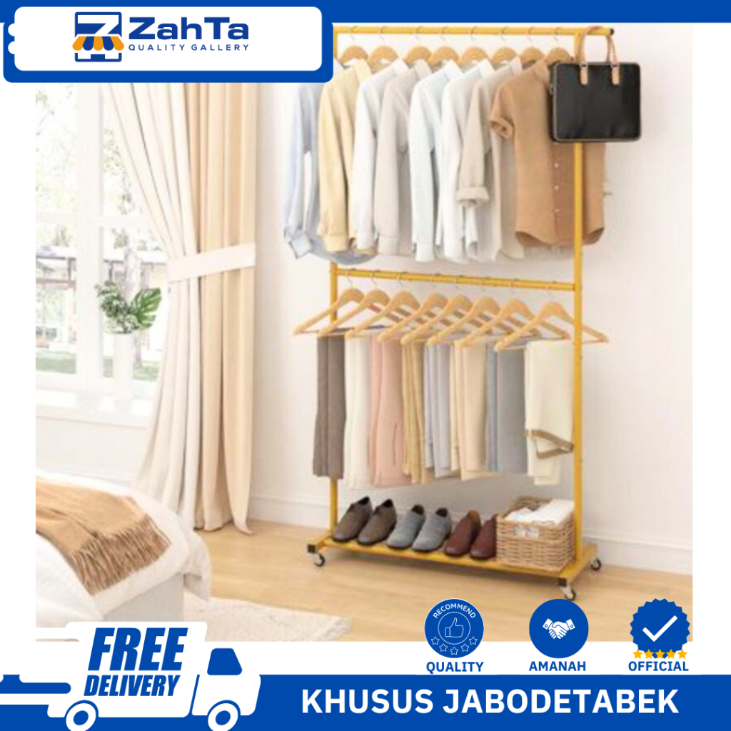 Jual ZAHTA - RAK HANGER RODA PAKAIAN SUSUN | Shopee Indonesia
