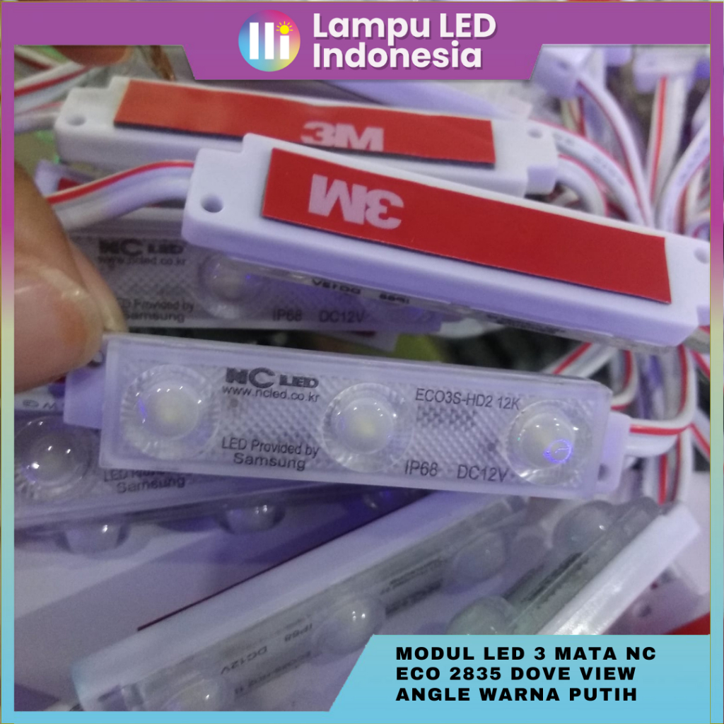 Jual MODUL LED 3 MATA NC ECO 2835 DOVE VIEW ANGLE WARNA PUTIH | Shopee ...