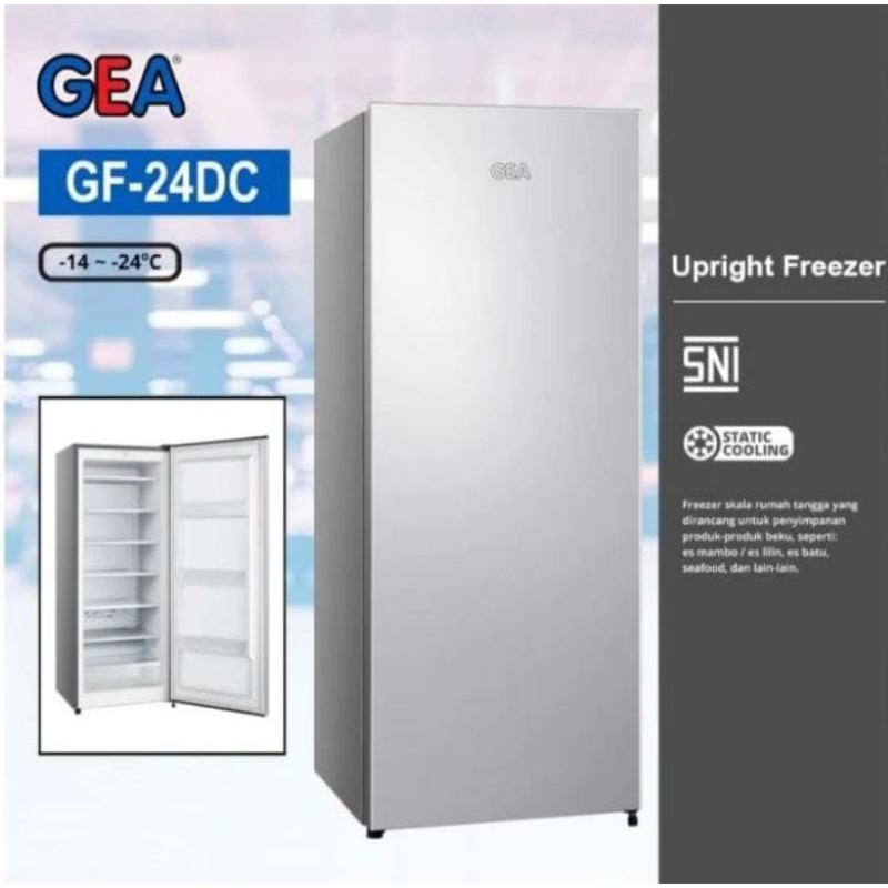 Jual LEMARI ES PEMBEKU 6RAK GEA FREEZER GF-24DC, GARANSI KOMPRESOR 3TAHUN ( best seller ...
