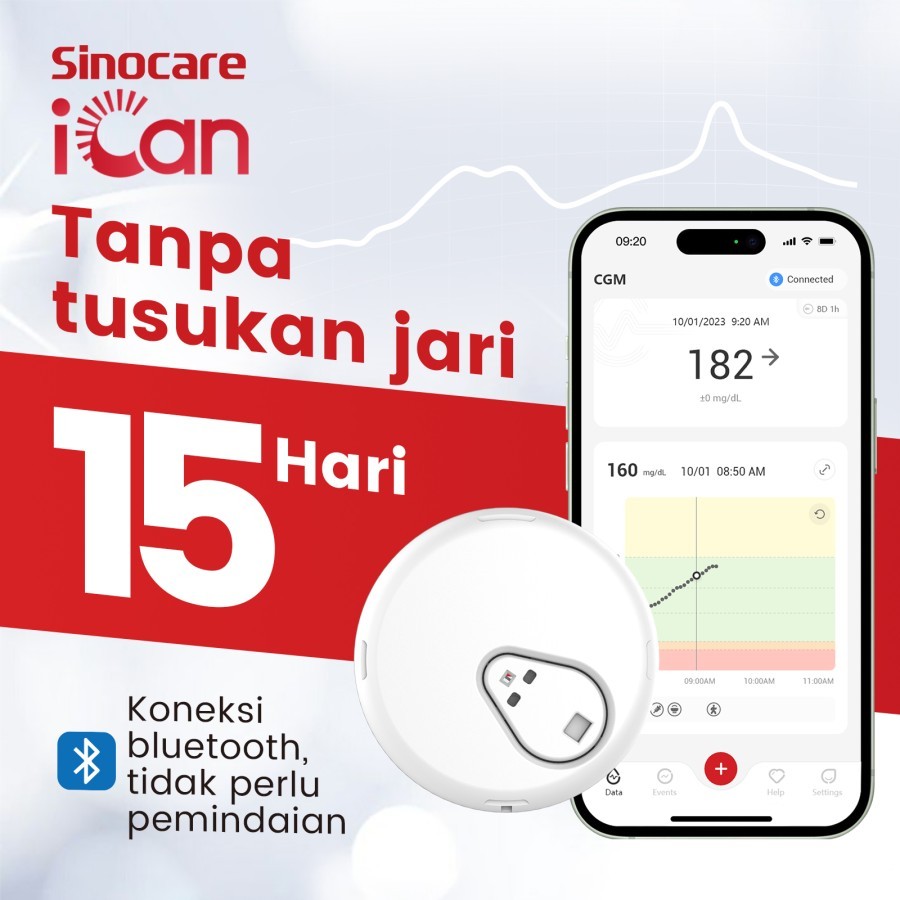 Jual Sinocare iCan i3 CGM Alat Cek Gula Darah 15 Hari Berkelanjutan ...