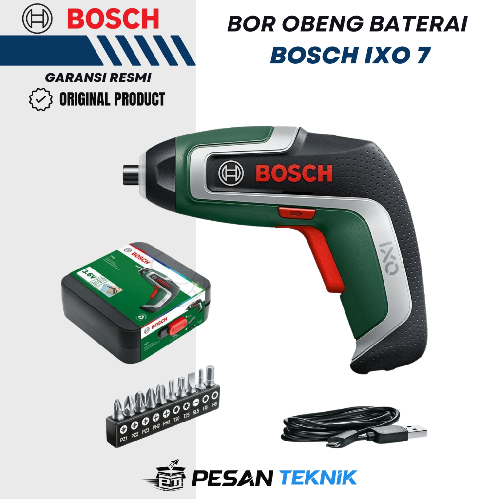 Jual Mesin Bor Obeng Baterai Cordless Screwdriver 3.6Volt BOSCH IXO7 ...